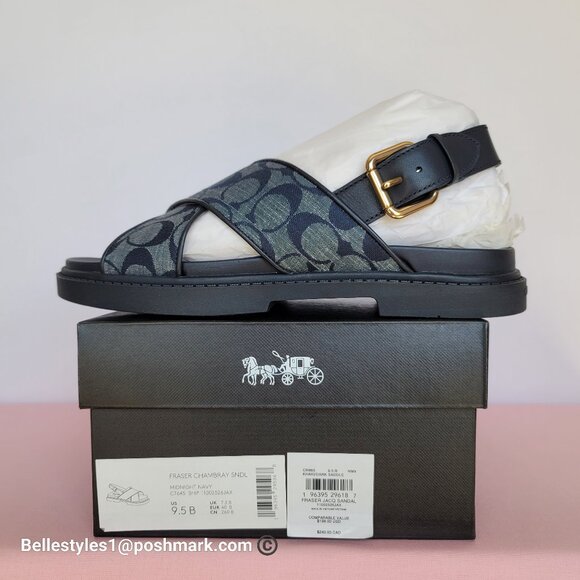 Coach | Shoes | Coach Fraser Sandal In Signature Jacquard Chambray ...